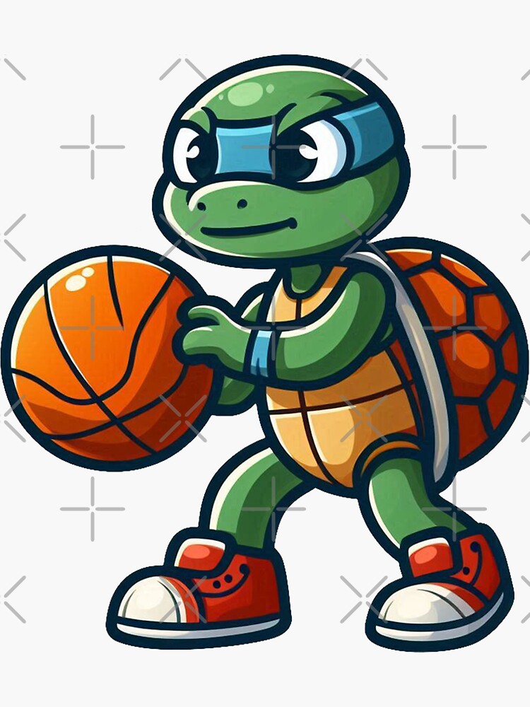 "Copy of Slam Dunk: Cartoon Turtle Playing Basketball" Sticker for Sale ...