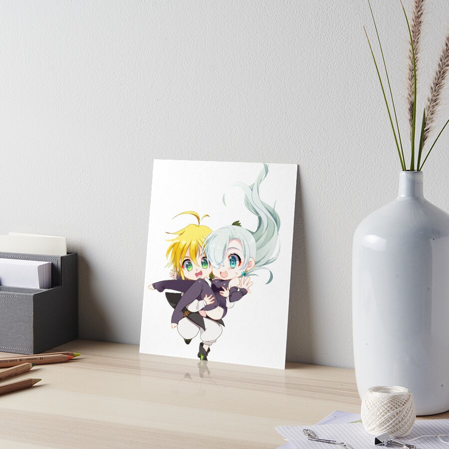 "7 Deadly Sins Meliodas & Elizabeth Chibi" Art Board Print by ...