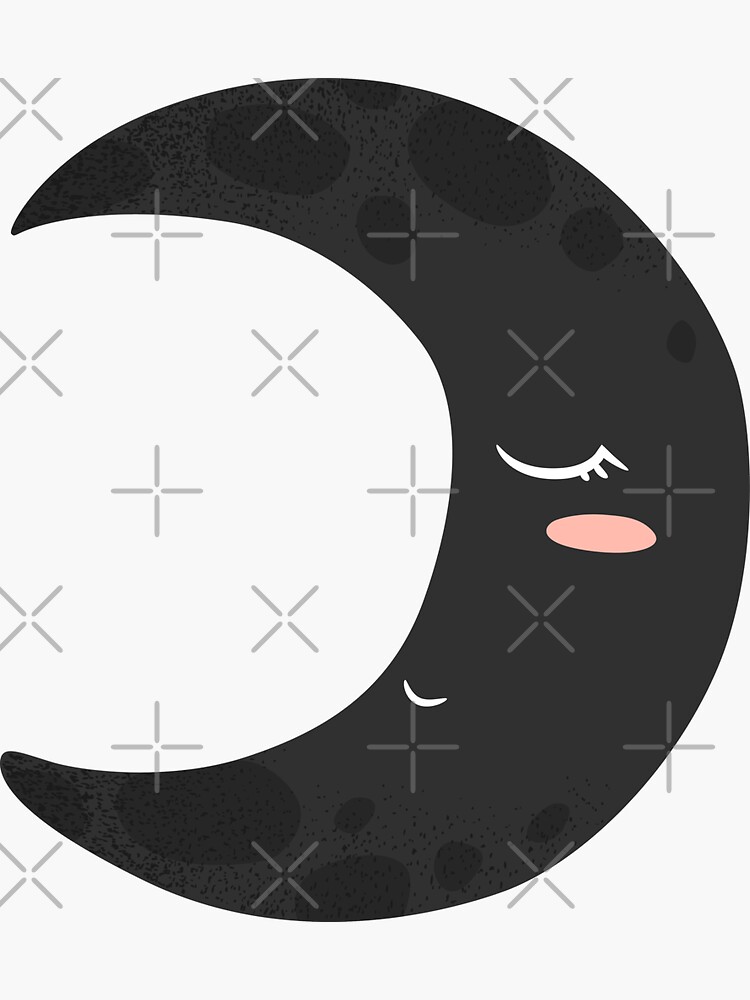 "Cute smiling black moon" Sticker for Sale by DarianaArt | Redbubble