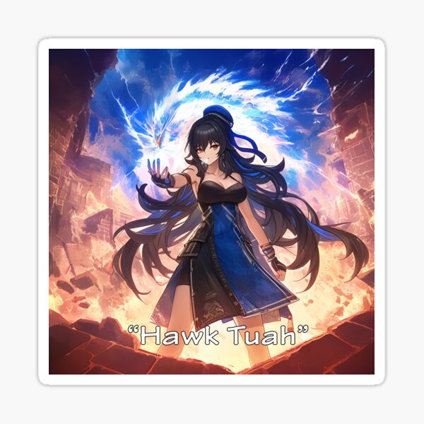 "Hawk tuah anime girl" Sticker for Sale by kiwimick | Redbubble