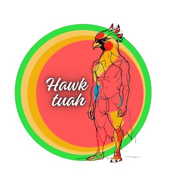 "hawk tuah funny" Sticker for Sale by etudesing | Redbubble