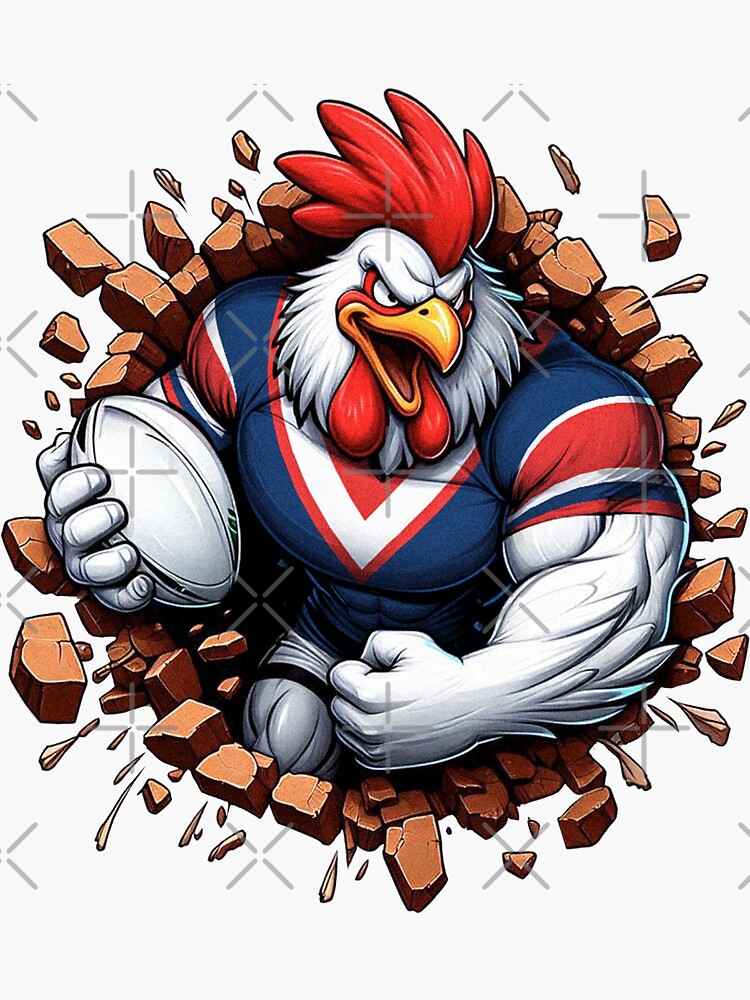 "Sydney Roosters Smash Through" Sticker for Sale by musclestache ...