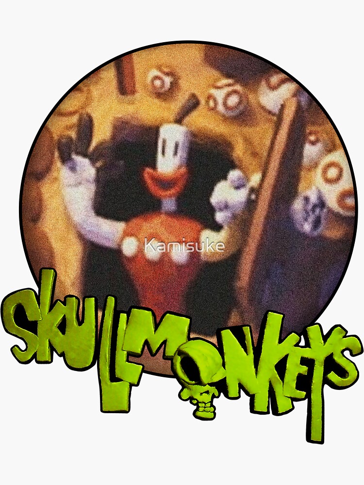 "Skullmonkeys" Sticker for Sale by Kamisuke | Redbubble