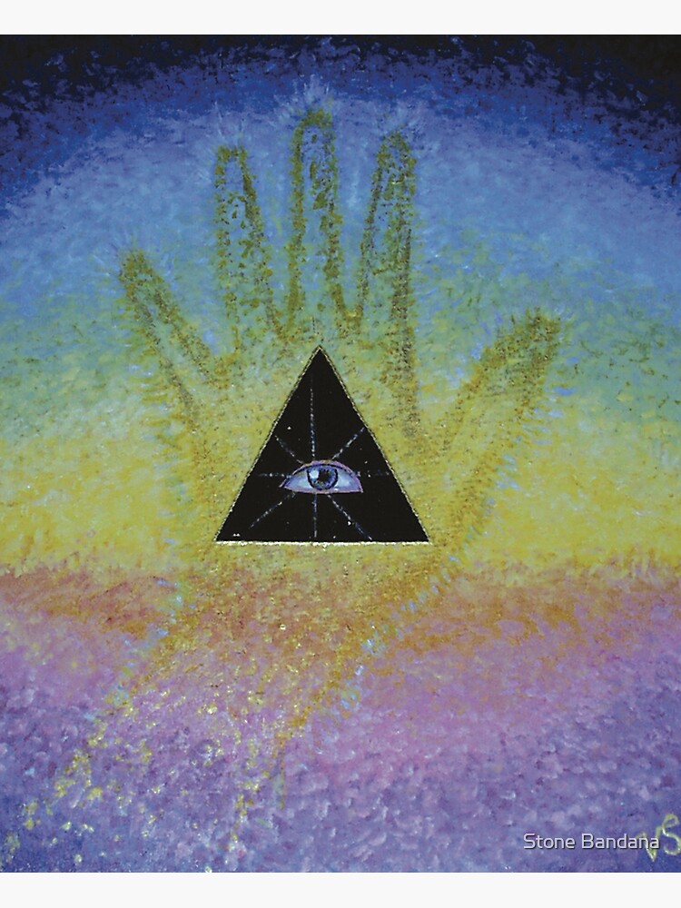 "Eye in Triangle in Palm on Spectrum of Seven " Art Print by zavi ...