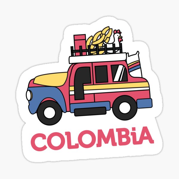 "Colombia travel sticker, colombian chiva design" Sticker for Sale by ...