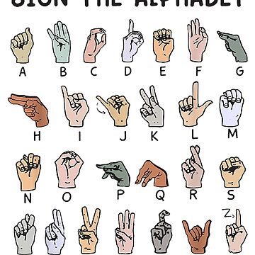 "ASL American Sign Language Alphabet Inclusive Sign ABCs Sticker ...