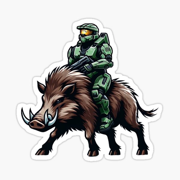 "Master Chief on a Warthog" Sticker for Sale by KayaJD | Redbubble