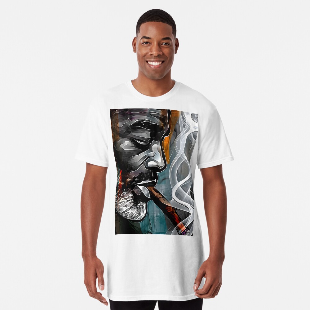 "Abstract Portrayal of Bearded Man Smoking Cigar with Swirling Smoke ...