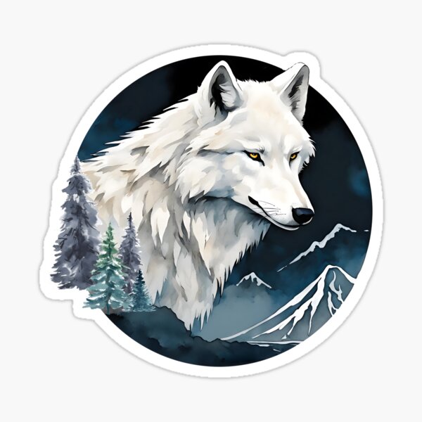 "Wolf In The Night Forest" Sticker for Sale by TAK-PITAK | Redbubble