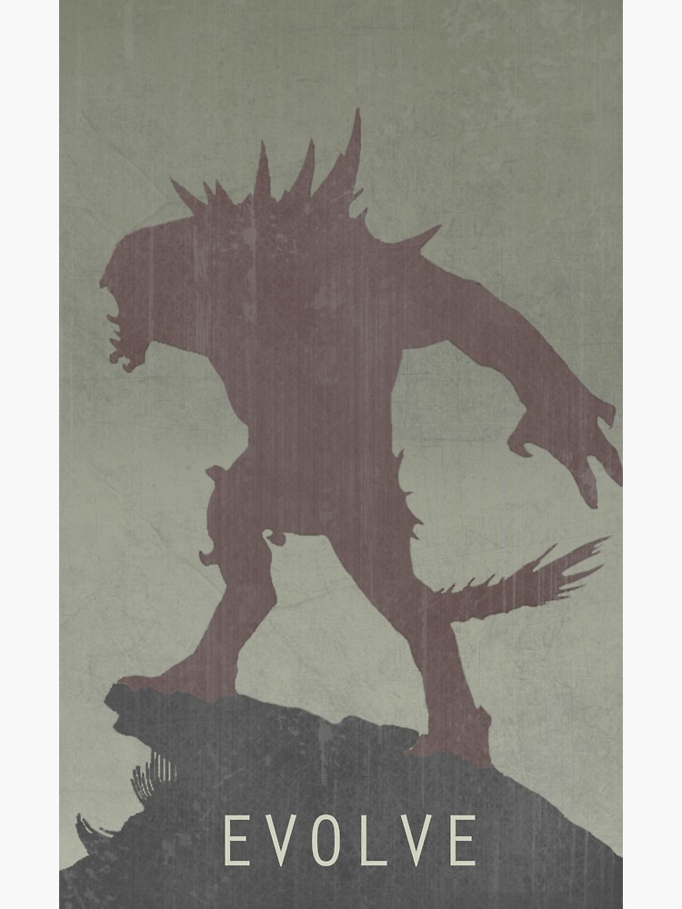 "Evolve Game Poster" Sticker for Sale by HAPPYDOOMSDAY | Redbubble