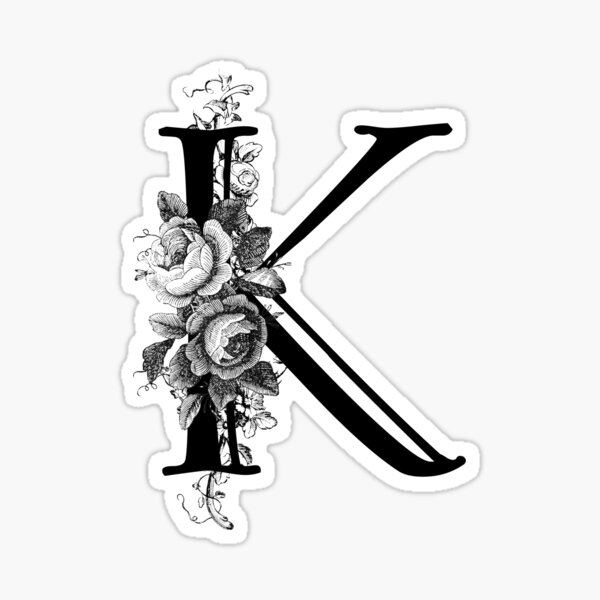 "Vintage Engraved Floral Monogram Letter K" Sticker for Sale by ...
