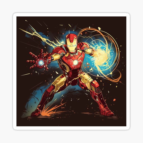 "Iron man illustration" Sticker for Sale by HANGLEMAN | Redbubble