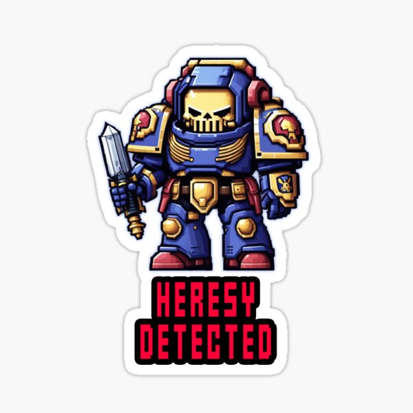 "Heresy Detected, Space Catholics, Pixel Art, RPG" Sticker for Sale by ...