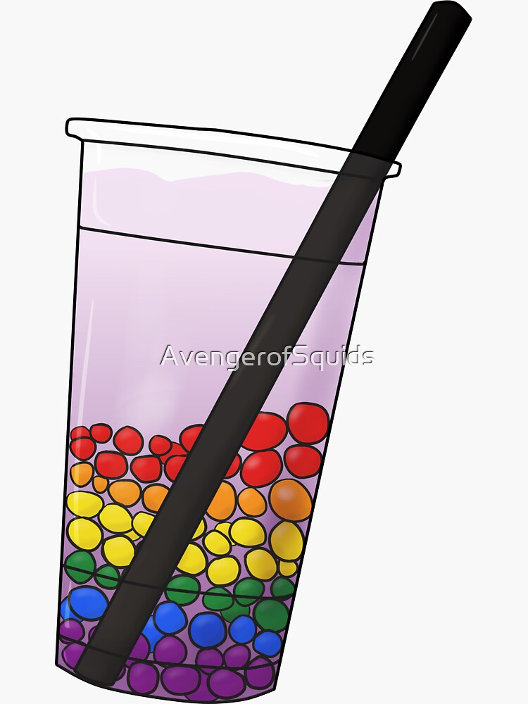 "Rainbow Pride Boba" Sticker for Sale by AvengerofSquids | Redbubble