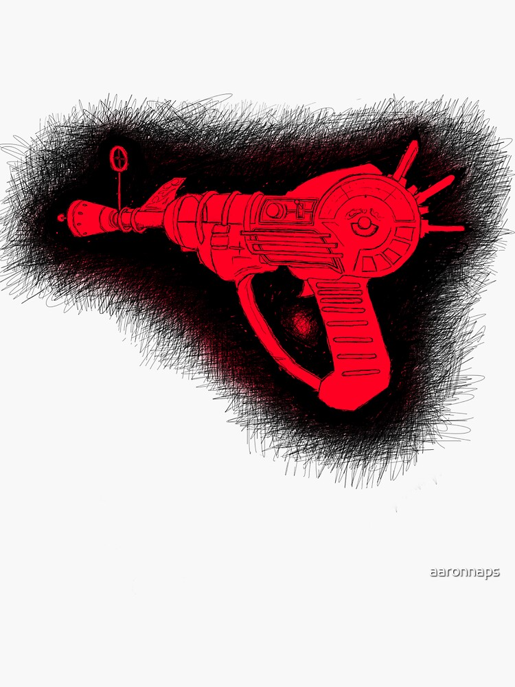 "Sketchy Red Ray Gun" Sticker for Sale by aaronnaps | Redbubble