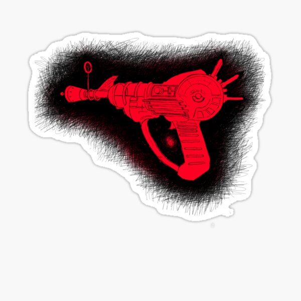 "Sketchy Red Ray Gun" Sticker for Sale by aaronnaps | Redbubble