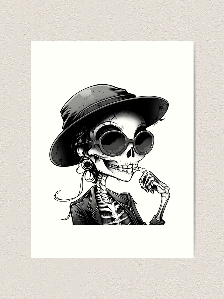 "Bad Skeleton Gangster Girl" Art Print for Sale by BetiOnDemand | Redbubble
