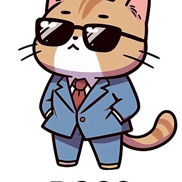 "Boss Cat" Sticker for Sale by FelineLabs | Redbubble