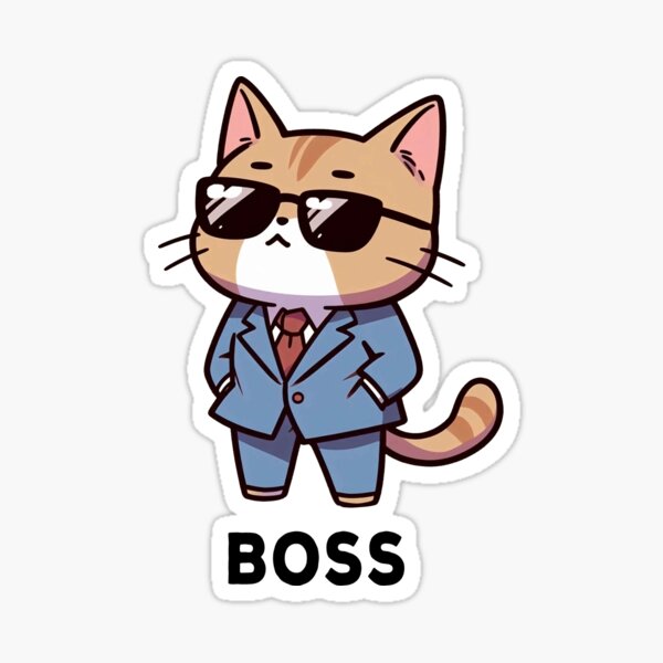 "Boss Cat" Sticker for Sale by FelineLabs | Redbubble
