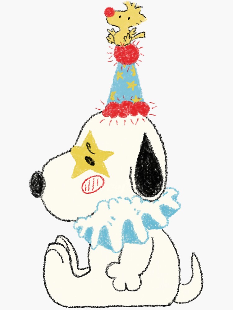"Snoopy Clown" Sticker for Sale by gnarlic-bread | Redbubble