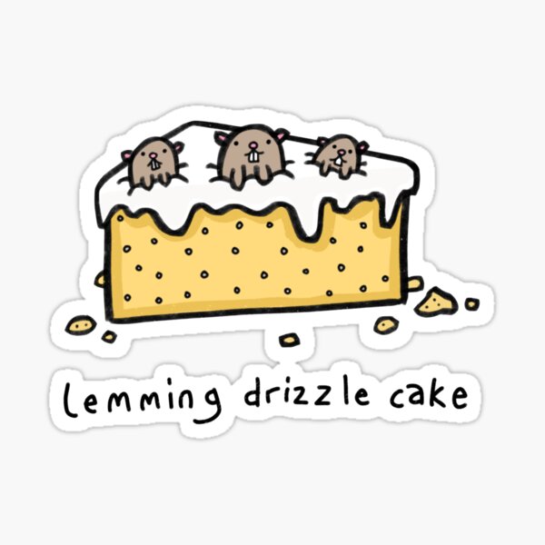 "Lemming Drizzle Cake" Sticker by DocHackenbush | Redbubble