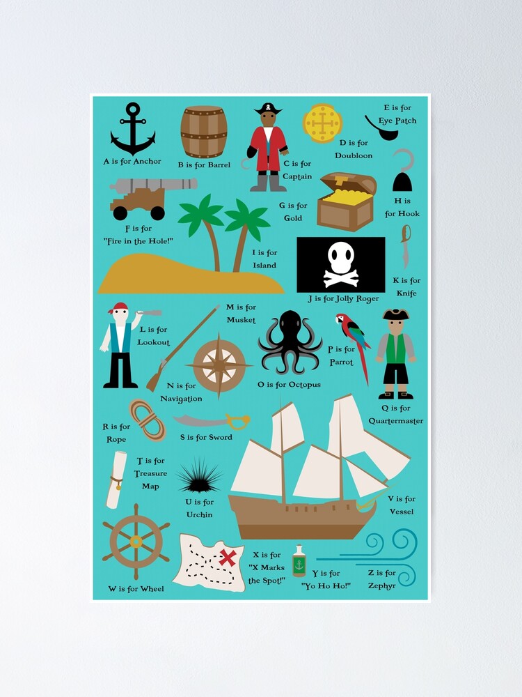 "Pirate Alphabet" Poster by babybigfoot | Redbubble