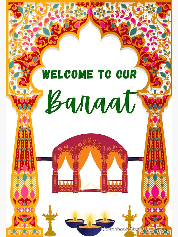 "Welcome Wedding Baraat Vidai Rukhsati Sign Board | Indian Wedding ...
