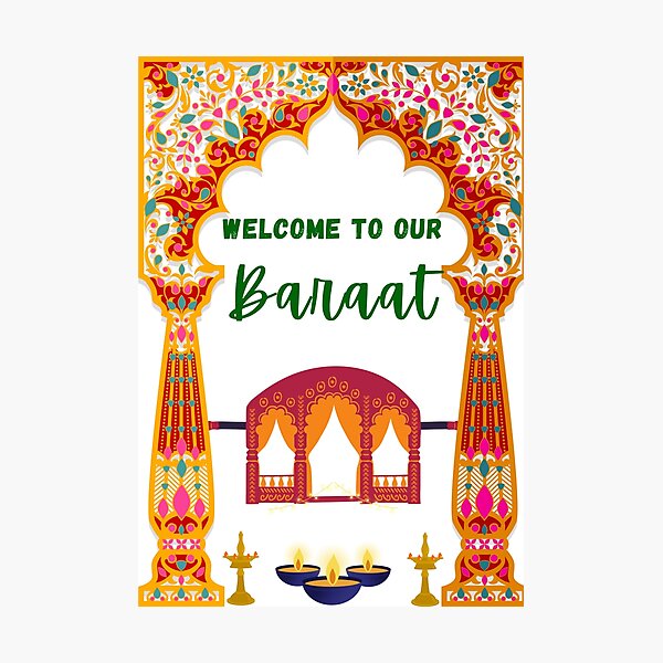 "Welcome Wedding Baraat Vidai Rukhsati Sign Board | Indian Wedding ...