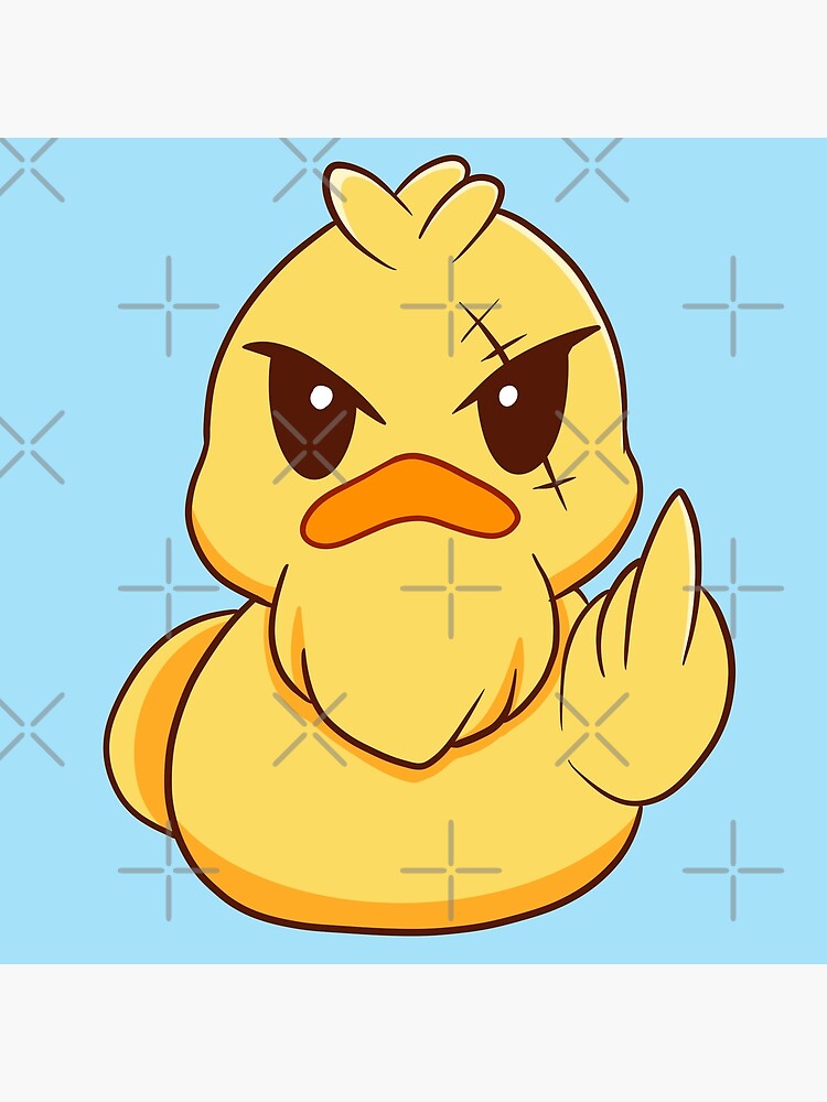 "Chibi Duck Flipping Giving you the Middle Finger" Art Print for Sale ...
