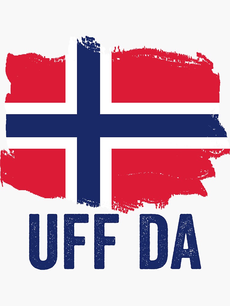 "Uff Da Norwegian Phrase Scandinavian Norge Viking Uff Da Gear" Sticker ...