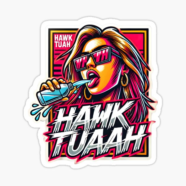 "Hawk Tuah Retro Sticker" Sticker for Sale by ManeeStore | Redbubble