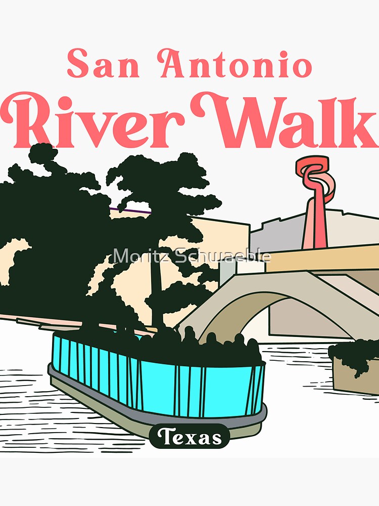 "San Antonio River Walk – Texas" Sticker for Sale by Moritz Schwäble | Redbubble