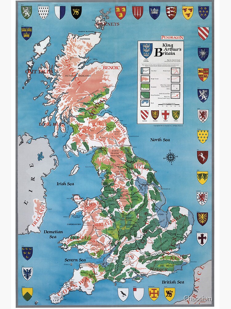 "Pendragon Classic Britain Map" Art Board Print for Sale by Chaosium ...