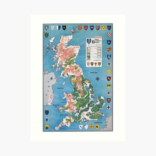 "Pendragon Classic Britain Map" Art Print for Sale by Chaosium | Redbubble
