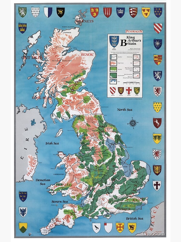 "Pendragon Classic Britain Map" Poster for Sale by Chaosium | Redbubble