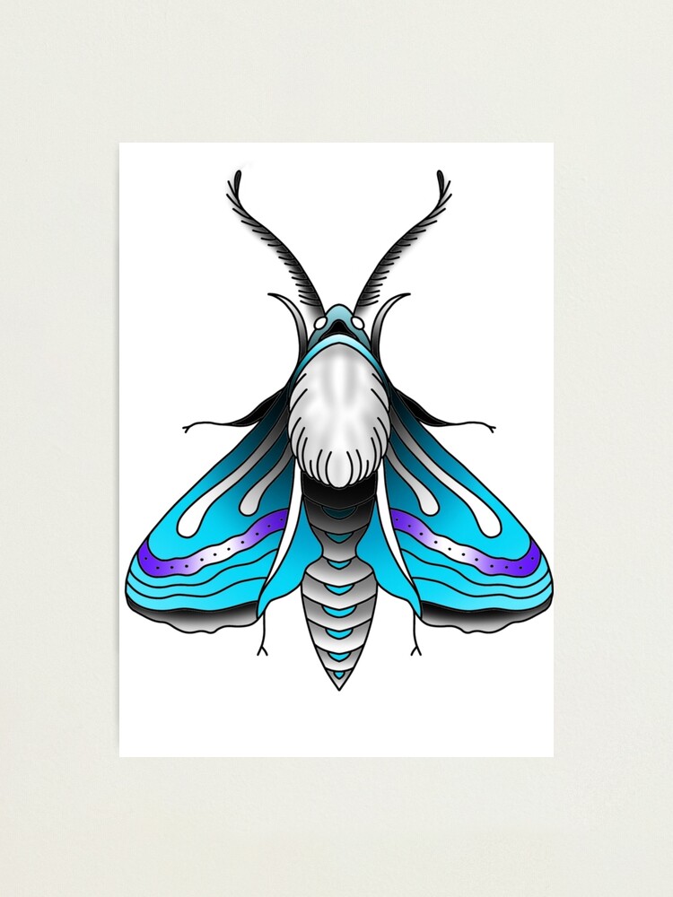 "Neo traditional moth tattoo" Photographic Print for Sale by KrakenInk ...