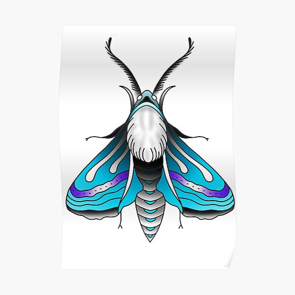 "Neo traditional moth tattoo" Poster by KrakenInk | Redbubble