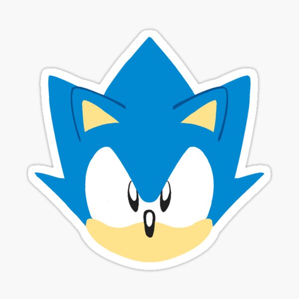 "Classic Sonic Head" Sticker by Dorudoru | Redbubble