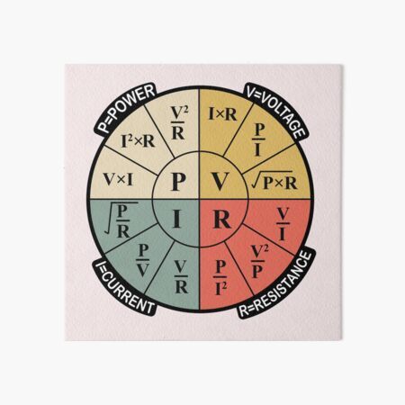 "Ohm's Law Formula Wheel Sticker Chart for Electricians and Electrical ...