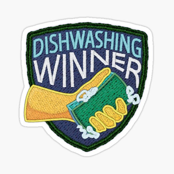 "Dish Washing Winner Merit Badge" Sticker for Sale by Galanat26 | Redbubble