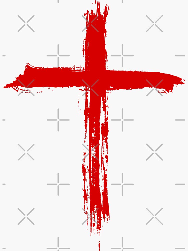 "Red Christian Cross Symbol" Sticker for Sale by MusesWhispers | Redbubble