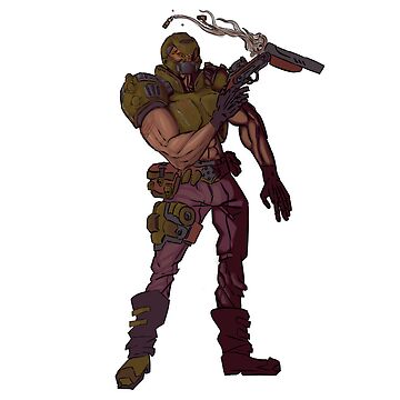 "Doom marine guy " Sticker for Sale by Dreama-art | Redbubble