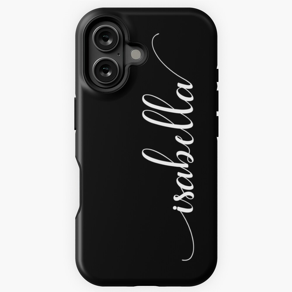 "Isabella - Custom name on delicate black cursive font" Sticker for ...