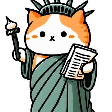 "Statue Of Liberty Cat Drawing" Sticker for Sale by FelineLabs | Redbubble