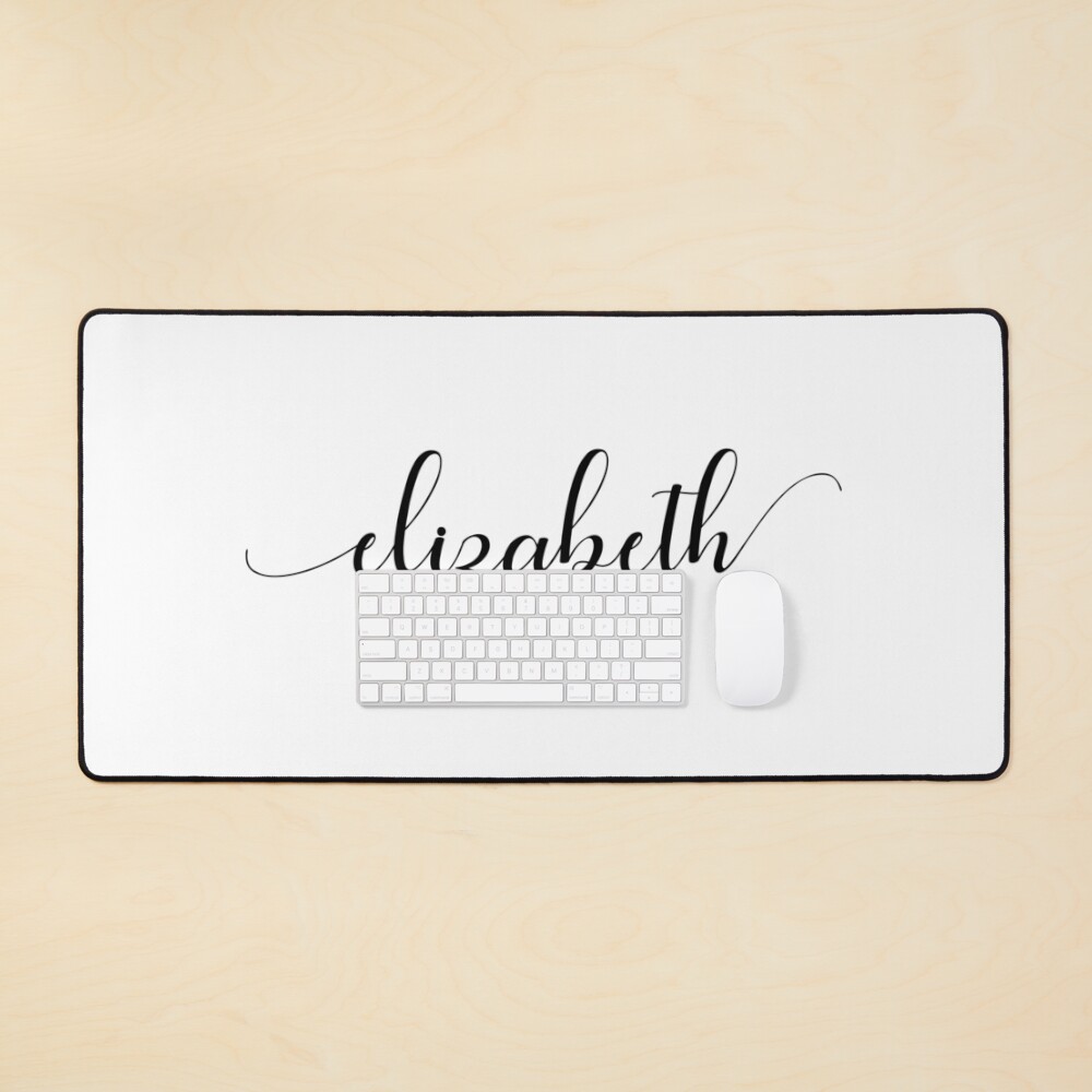 "Elizabeth - Custom name on delicate black cursive font" Sticker for ...