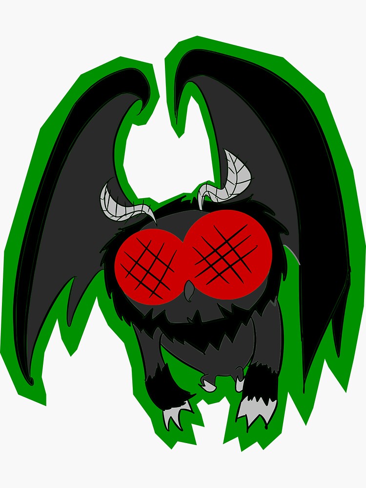 "Mothman flying" Sticker for Sale by greenmerchant | Redbubble