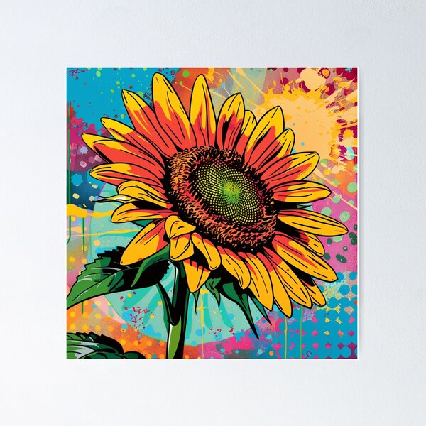 "Sunflower Pop Art 1" Poster for Sale by AstroRisq | Redbubble