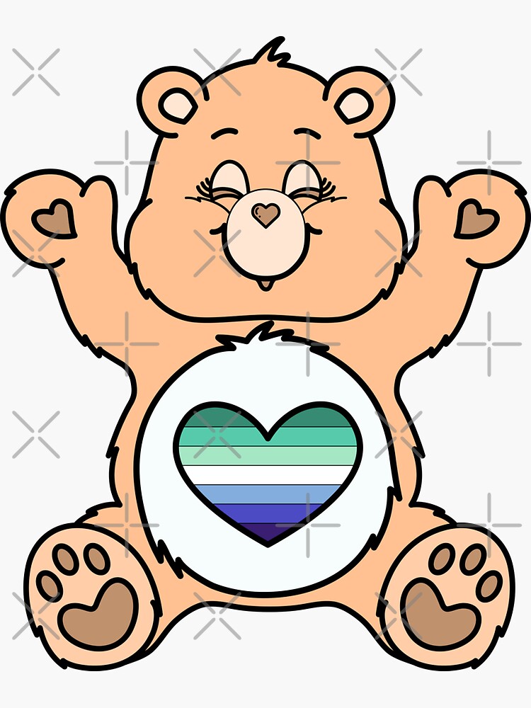 "Gay Men's Pride Caring Bear Stuffie v1" Sticker for Sale by ...