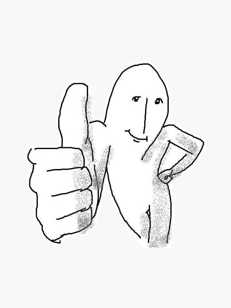 "Thumbs Up Reaction Meme" Sticker for Sale by the-hecate | Redbubble