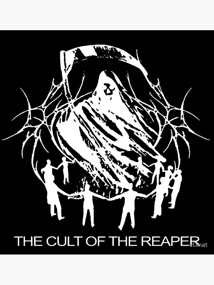 "Nothing, Nowhere Cult of the Reaper Black Background " Sticker for ...